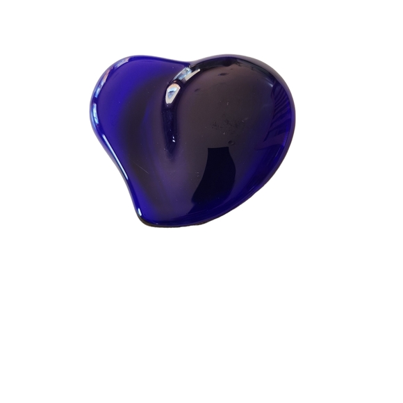 Accents | Blue Heartshaped Glass Paperweight Signed Elsa Perretti For ...